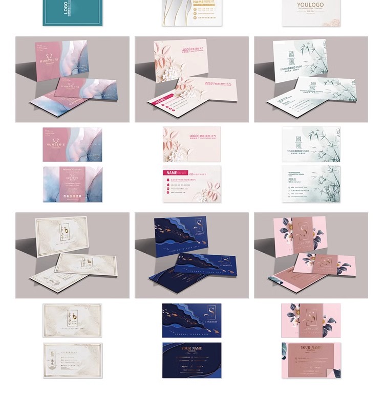 高端简约英文中文企业公司个人名片设计模板psd/ai/cdr素材源文件-大怪兽分享