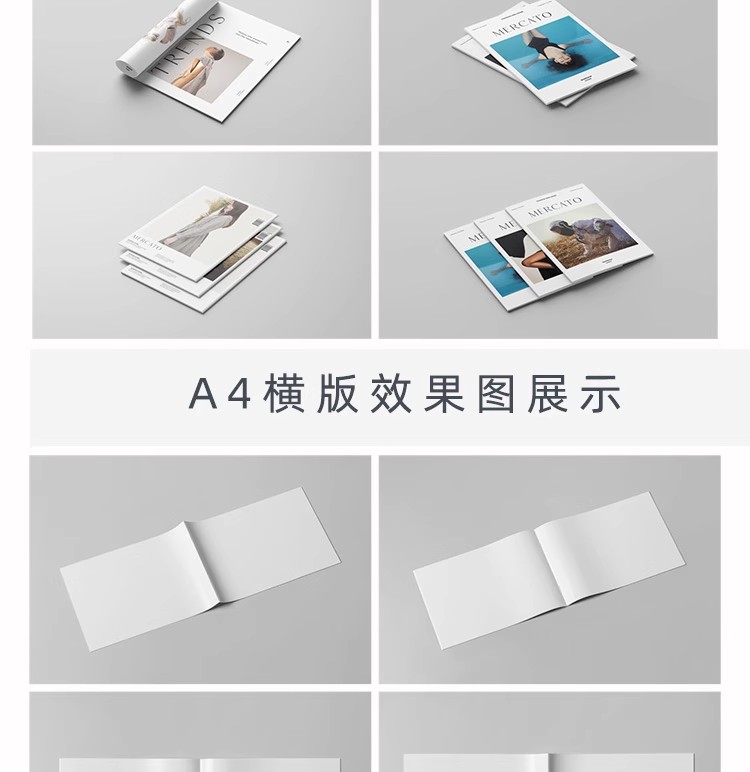 A4a5书籍封面宣传册画册杂志VI效果图展示PSD贴图样机设计素材PS-大怪兽分享